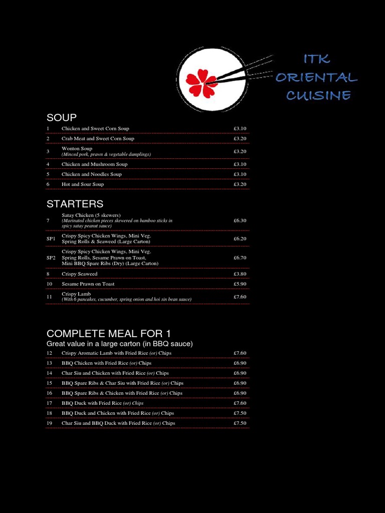 Itk Menu | Download Free PDF | Cantonese Cuisine | Curry