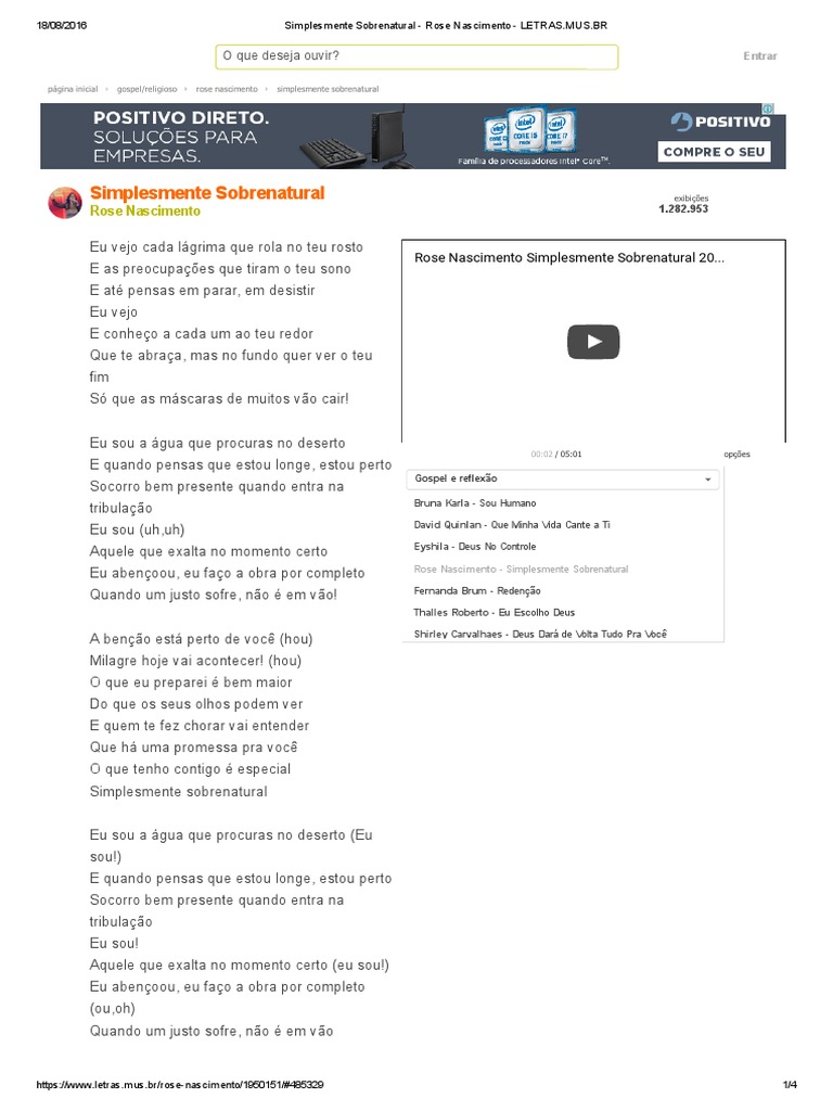 Simplesmente Sobrenatural - Rose Nascimento - LETRAS - Mus | PDF | Science | Tecnologia (geral)