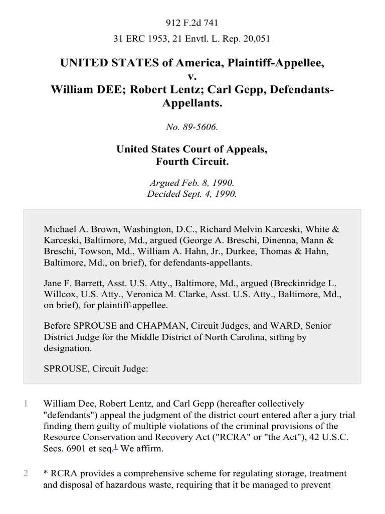 RCRA Violations by Army Engineers | PDF | Resource Conservation And ...