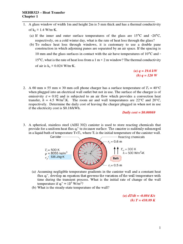 Heat Transfer Problems and Solutions | PDF | Heat Transfer | Heat