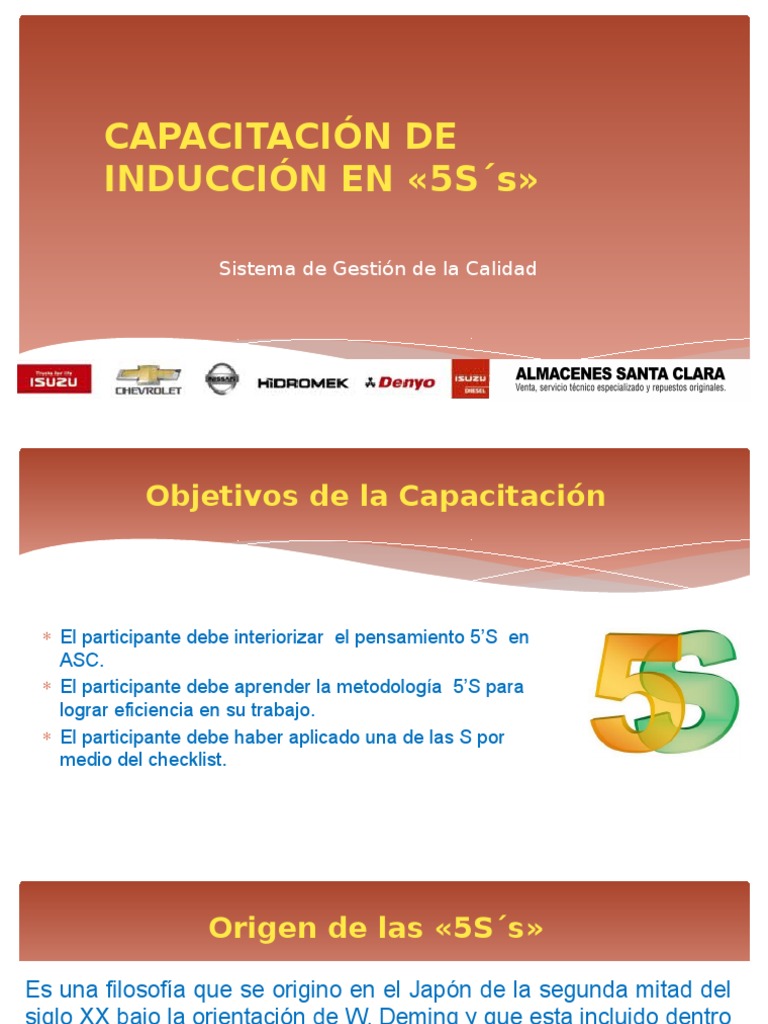 Capacitación 5S - Induccion | Producción y fabricación | Industrias