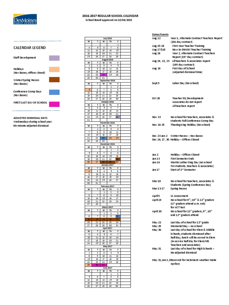 Last Day of School 2016 Schedule | PDF | Schools | Holidays