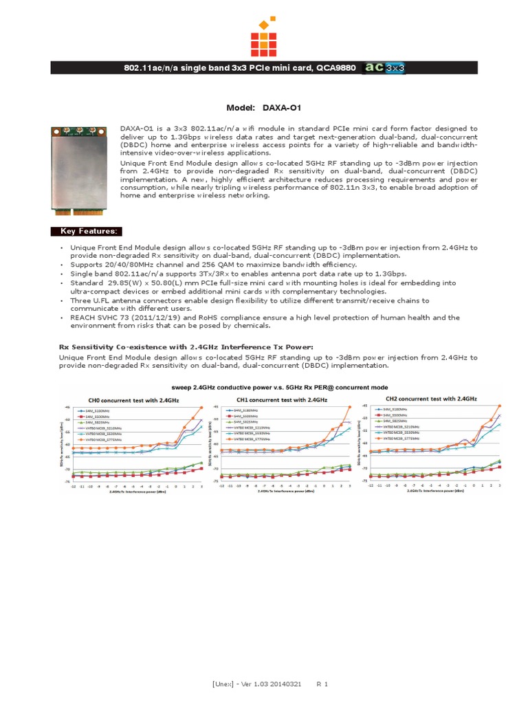 DAXA-O1 Datasheet | PDF | Ieee 802.11 | Electrical Engineering