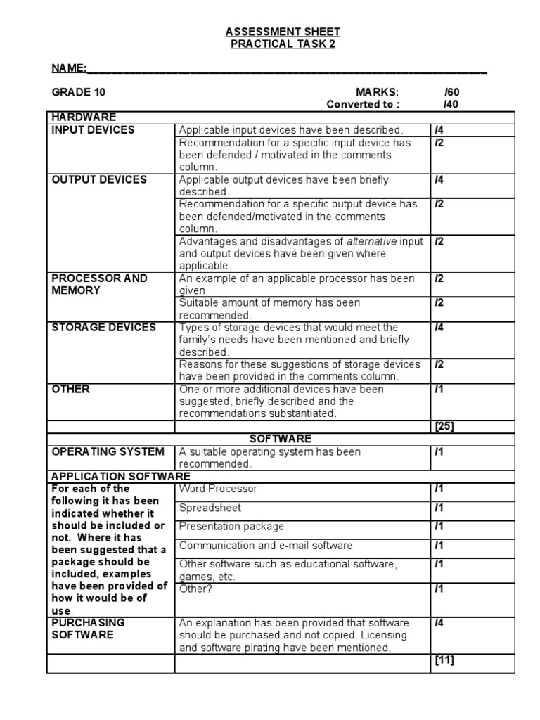 Grade 10 Computer Assessment | PDF | Input/Output | Operating System