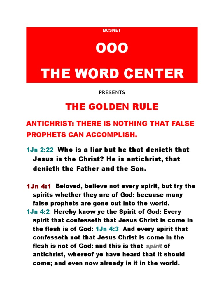 The Golden Rule | PDF | John The Baptist | Christianity