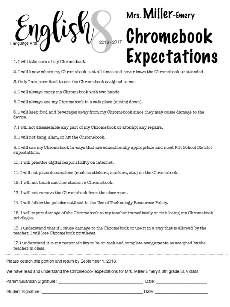 Chromebook Expectations | PDF