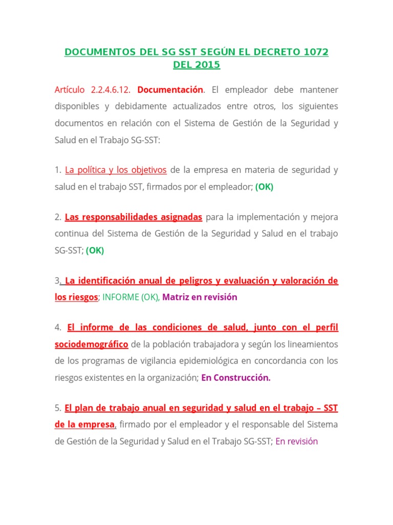 DOCUMENTOS DEL SG SST 2016.docx | Vigilancia | La seguridad