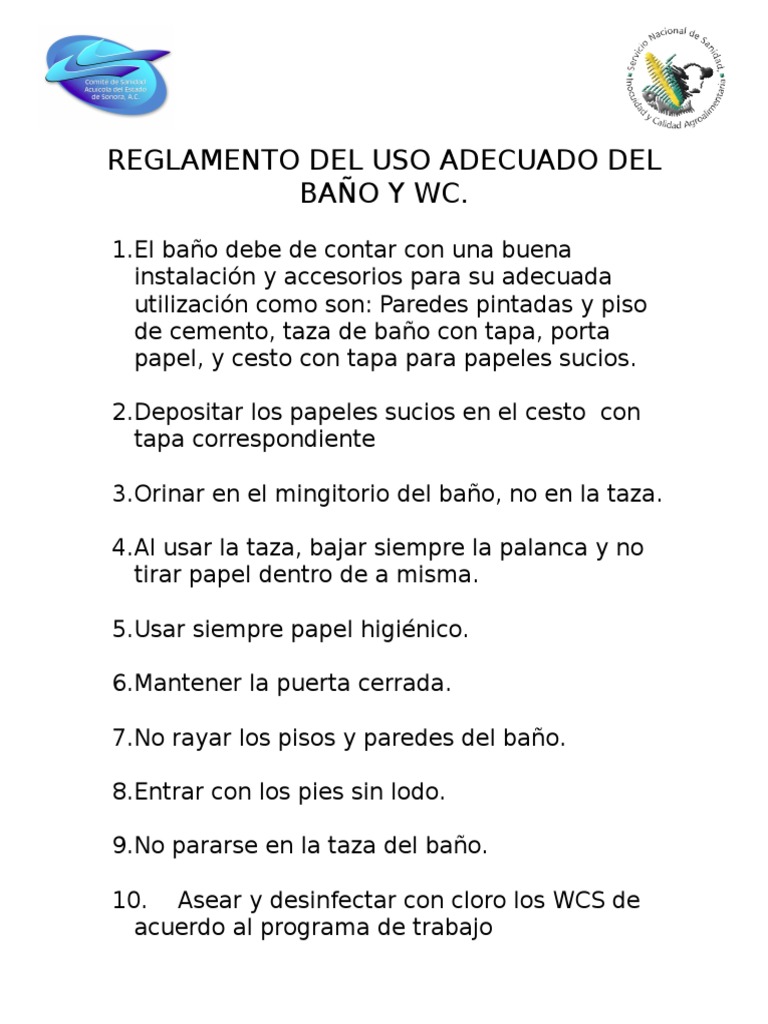 Reglamento de Baño y Sanitario | PDF | Deportes | Ocio