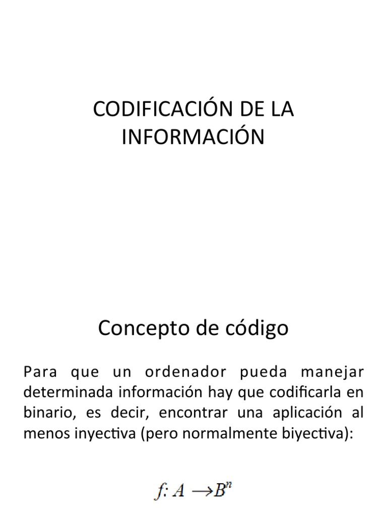 Codificación de La Informacion | PDF | Poco | Ingeniería Informática