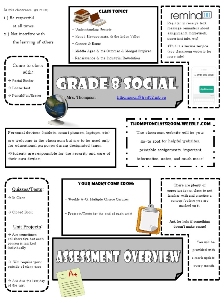 Grade 8 Social Studies Course Outline 16 | PDF | Homework | Education ...