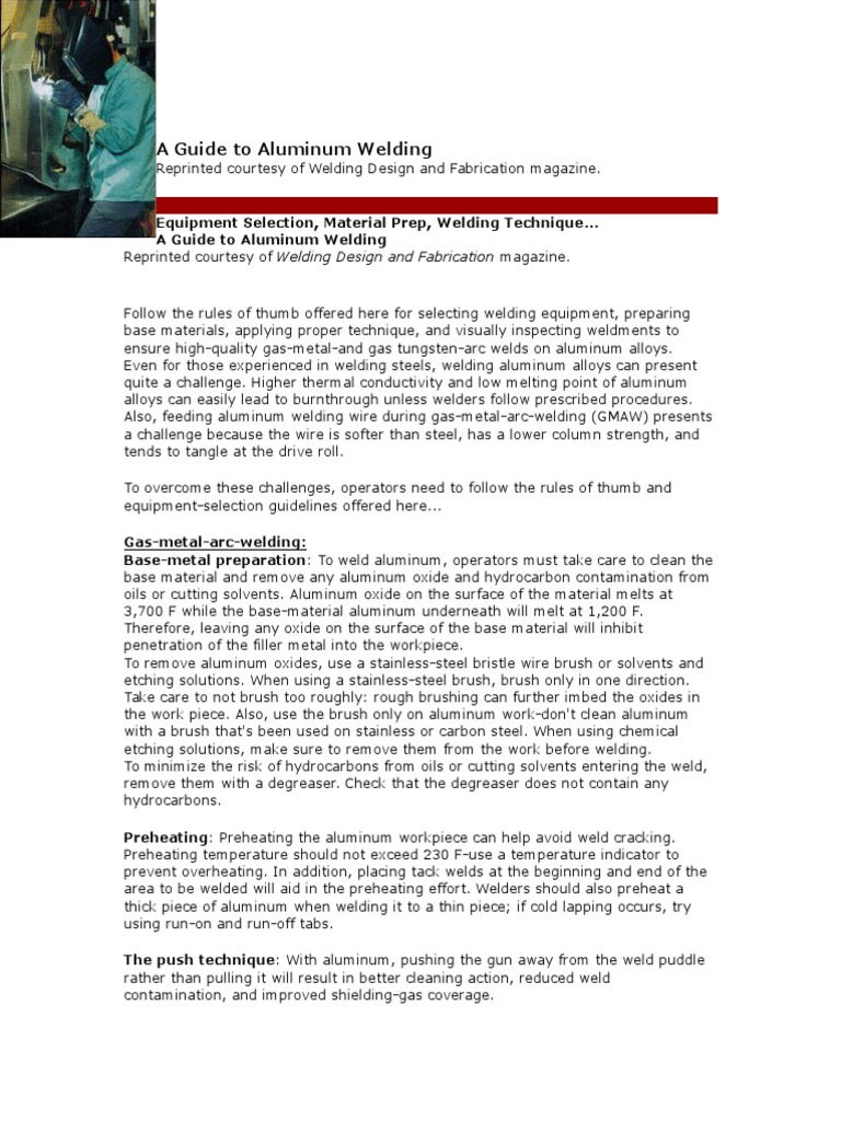 Guide To Aluminium Welding | PDF | Welding | Construction