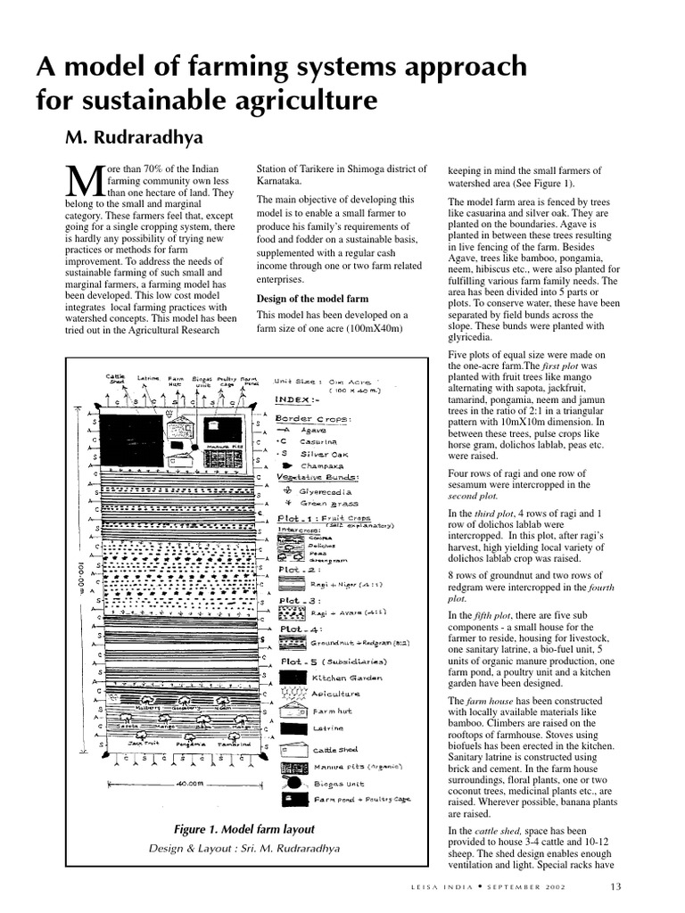A Model of Farming Systems Approach For Sustainable Agriculture | PDF