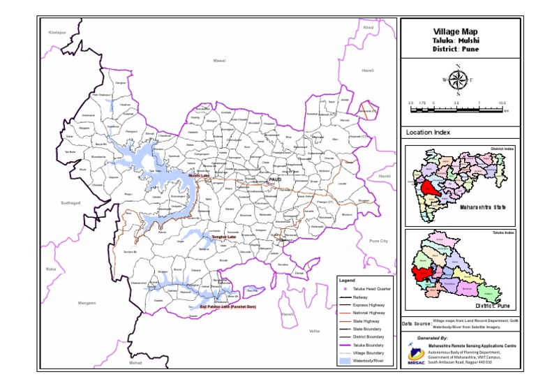 Mulshi Taluka Map | PDF | Geomatics | Geographical Technology