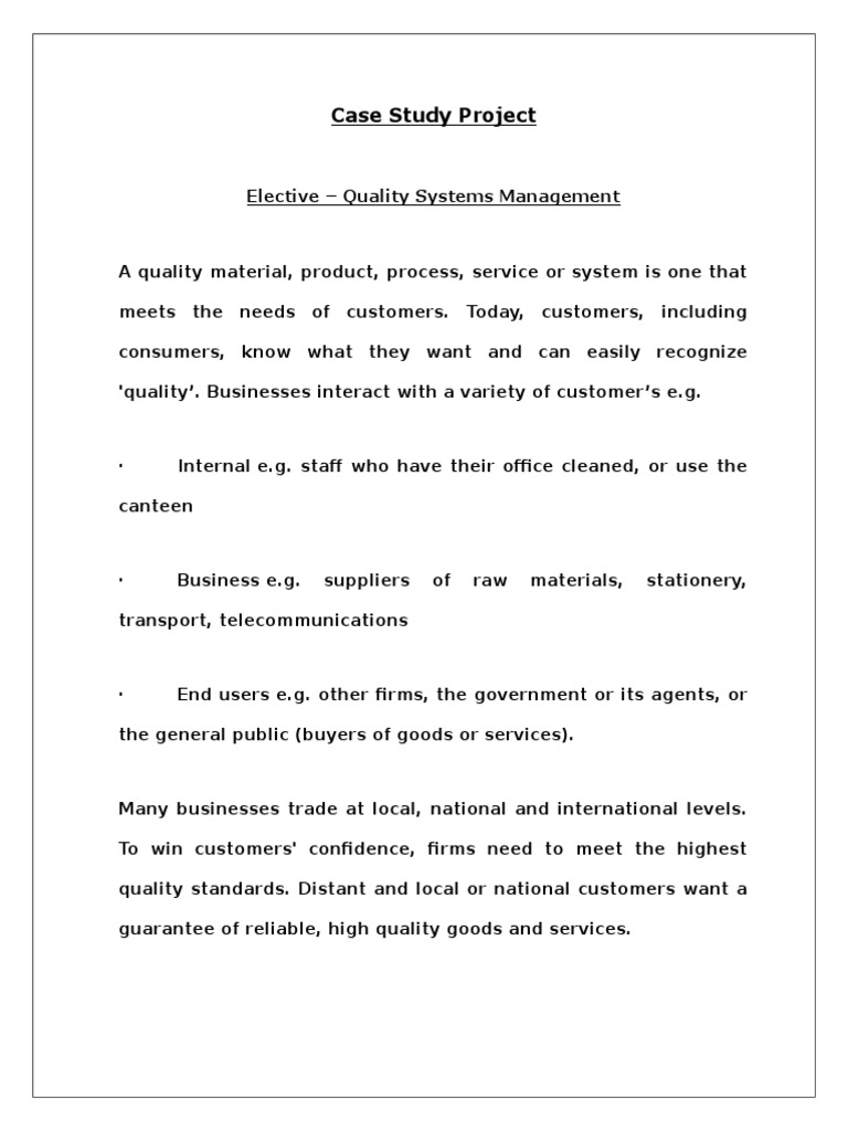 Case Study Quality System Mangement NIBM | PDF | Iso 9000 | Standardization