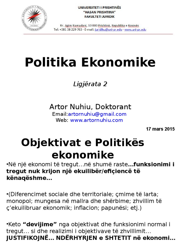 Politika Ekonomike Ligjerata-2 | PDF