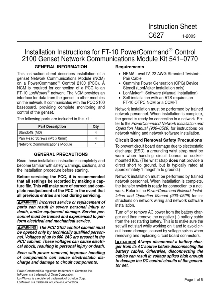 PCC2100 Instruction Sheet | PDF | Battery (Electricity) | Node (Networking)