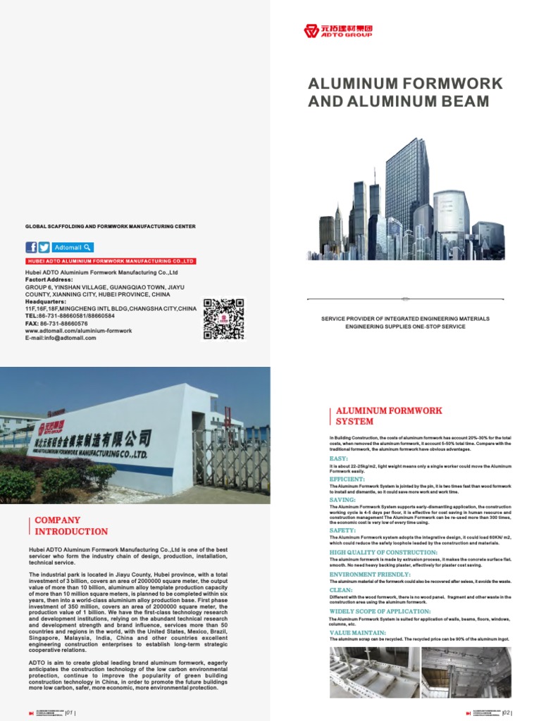 2016 Aluminum Formwork Brochure-Email PDF | PDF | Aluminium ...