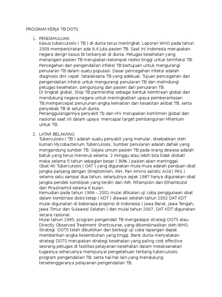 Program Kerja TB | PDF