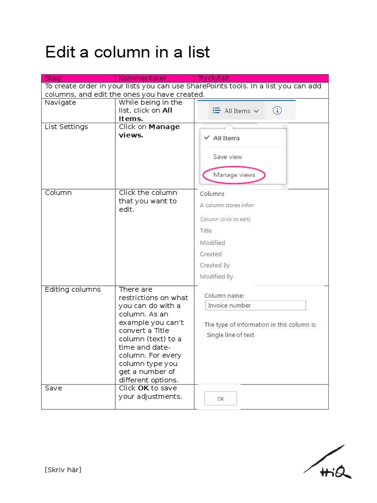 Edit A Column in A List | PDF | Career & Growth | Computers