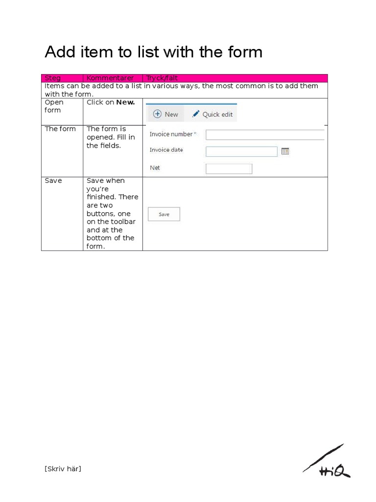 Add Item To List With The Form | PDF