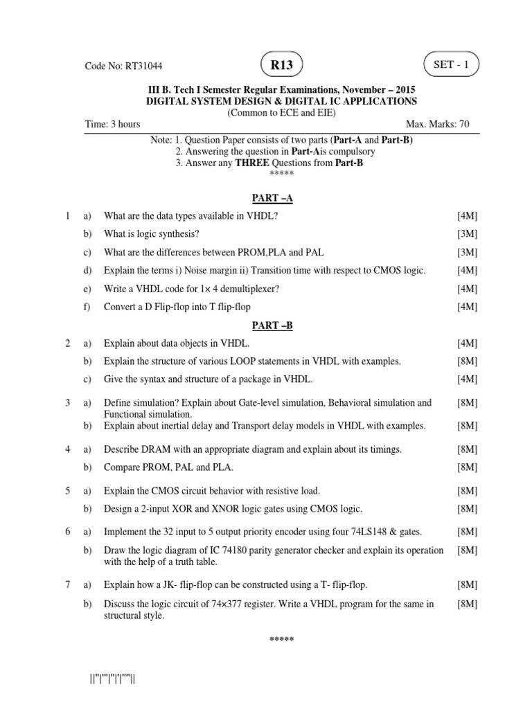 Digital System Design Digital Ic Applications Pdf Logic Gate Vhdl