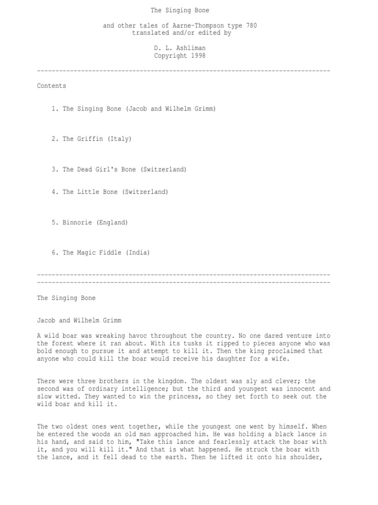 The Singing Bone | PDF