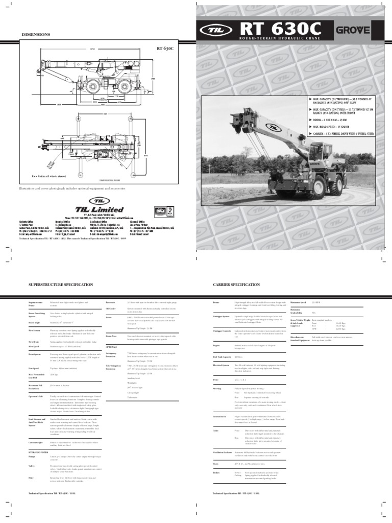 30 MT Tyre Mounted Crane Specifications | PDF | Crane (Machine ...