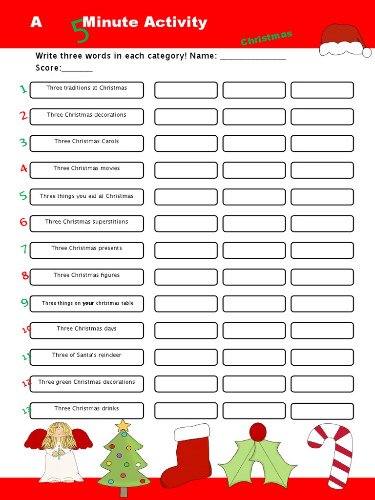 Christmas Word Activity Worksheet | PDF