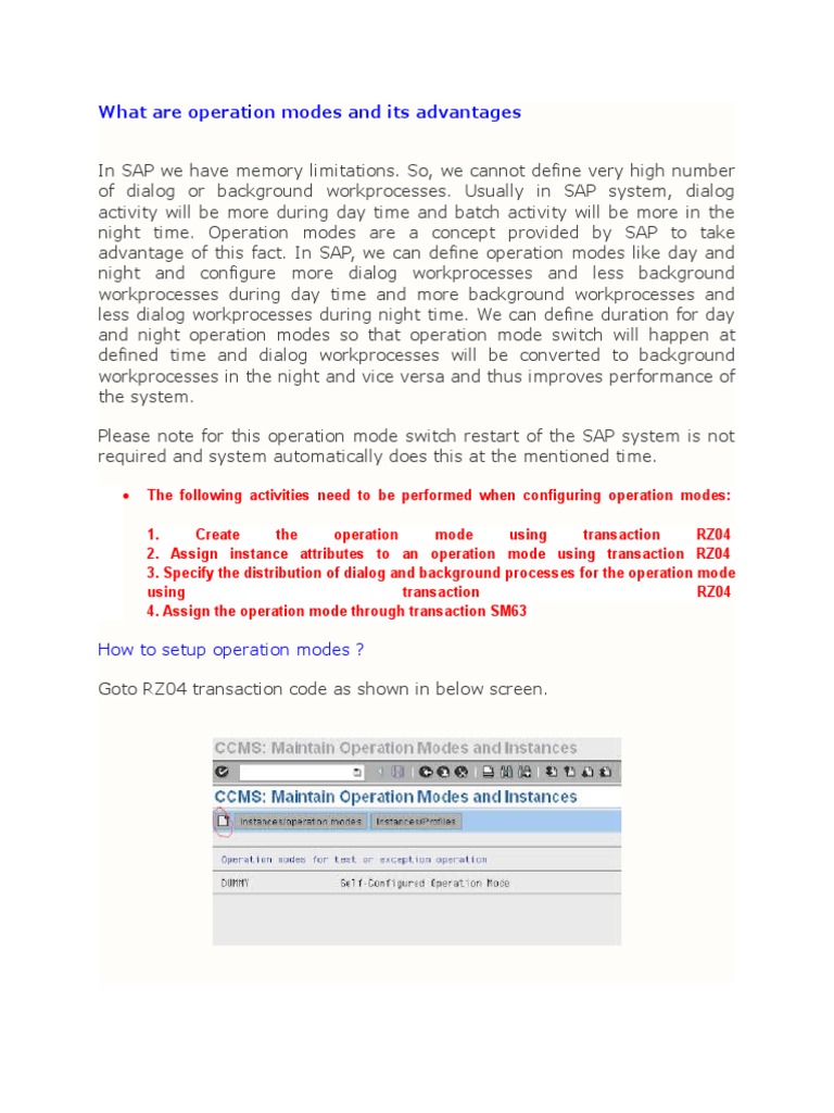 What Are Operation Modes and Its Advantages | PDF | Computer ...