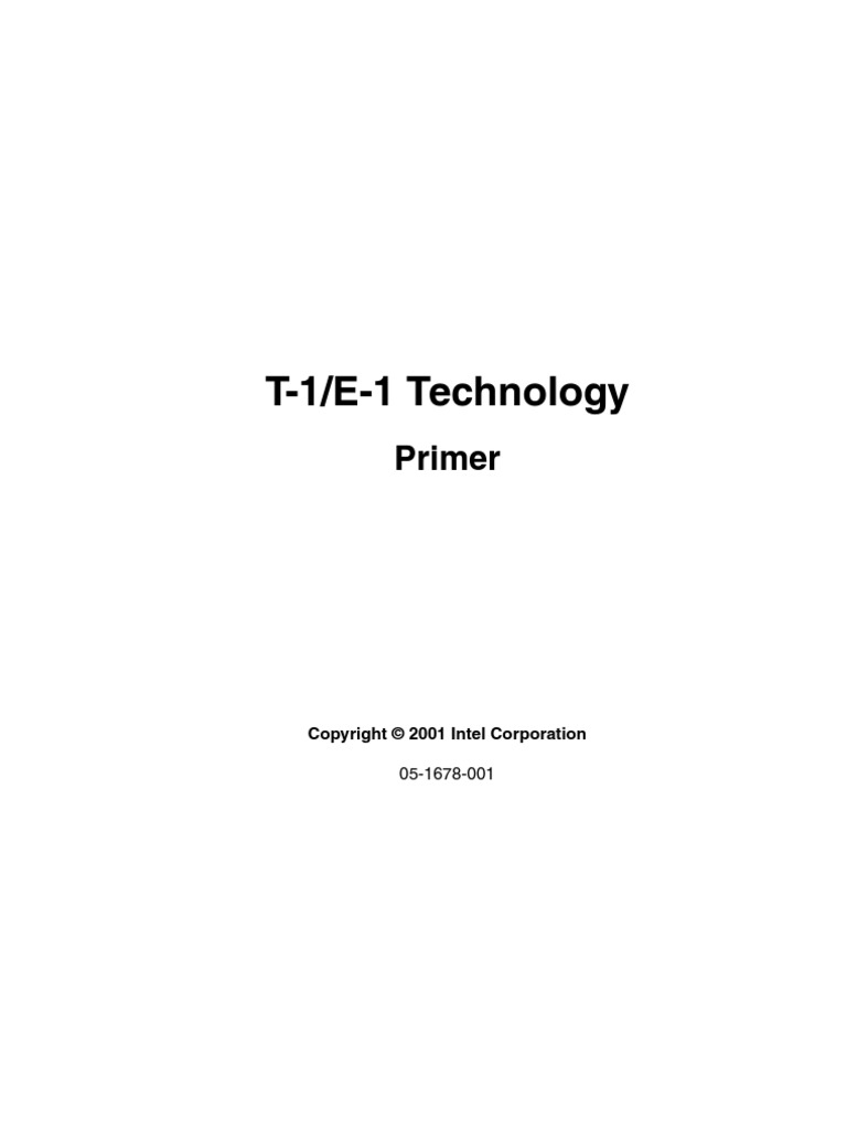 T1 E1 Technology Primer Pdf