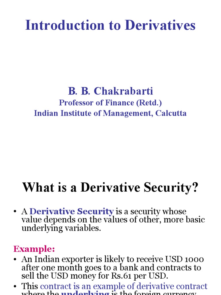 Introduction to Derivative Securities | PDF | Derivative (Finance ...