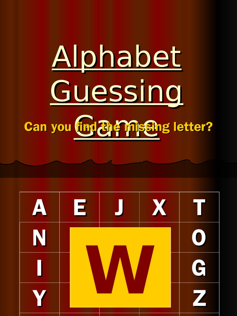 Alphabet Guessing Game Activities | PDF