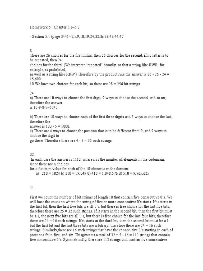 Kenneth H Rosen Even Number Problems Solution Manual Chapter 5 | PDF