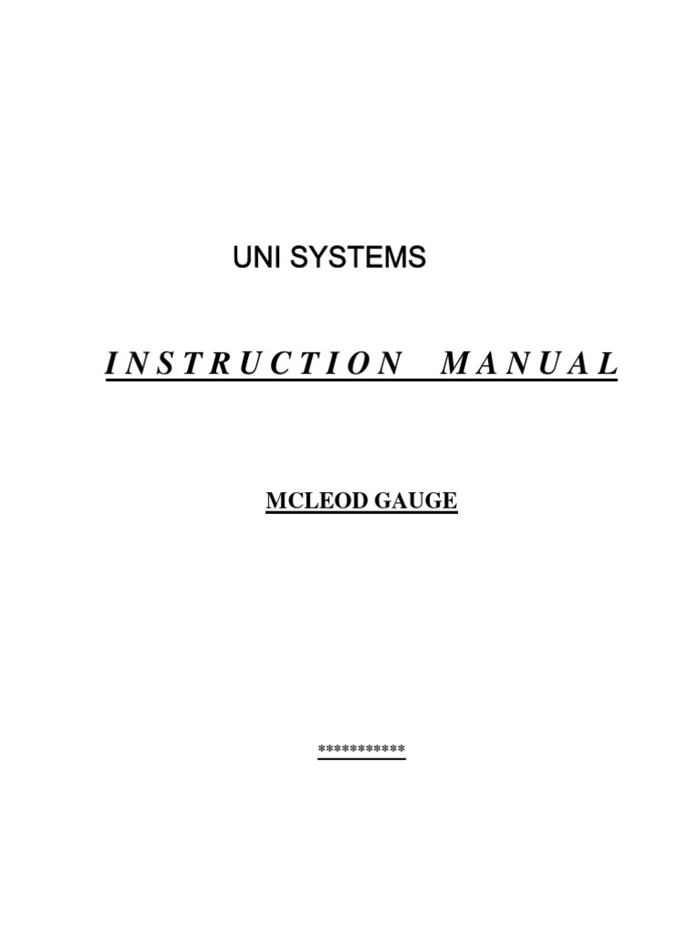 Mcleod Gauge | PDF