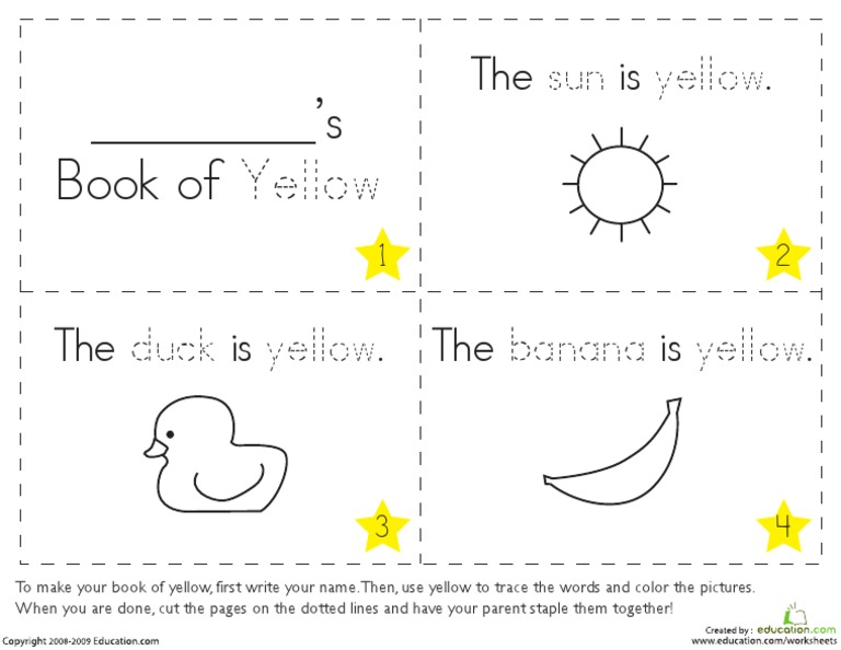 Colors Book of Yellow Preschool Kindergarten | PDF