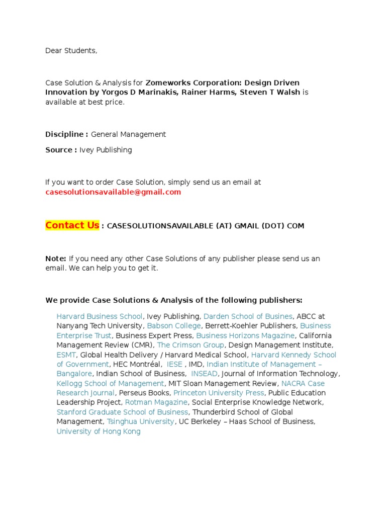 Zomeworks Case Solution & Analysis | PDF | Finance & Money Management