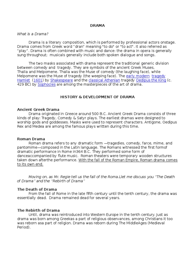Drama Comes From Greek Words | Download Free PDF | Tragedy | Play (Theatre)