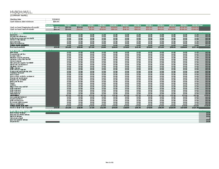 Cash balance alert minimum for COMPANY NAME | PDF