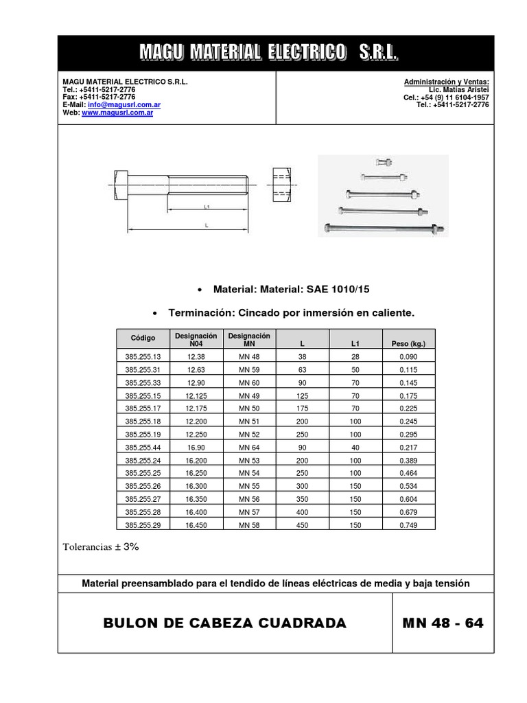 Bulon mn48 1-2x38mm | PDF | Tecnología