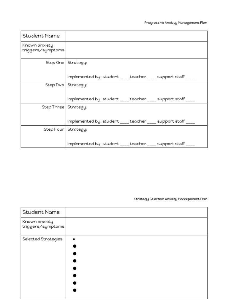 Progressive Anxiety Management Plan | PDF