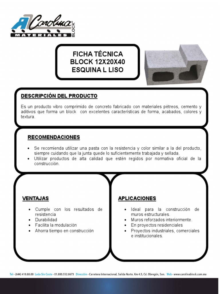 Block 12x20x40 Esquina L PDF | PDF