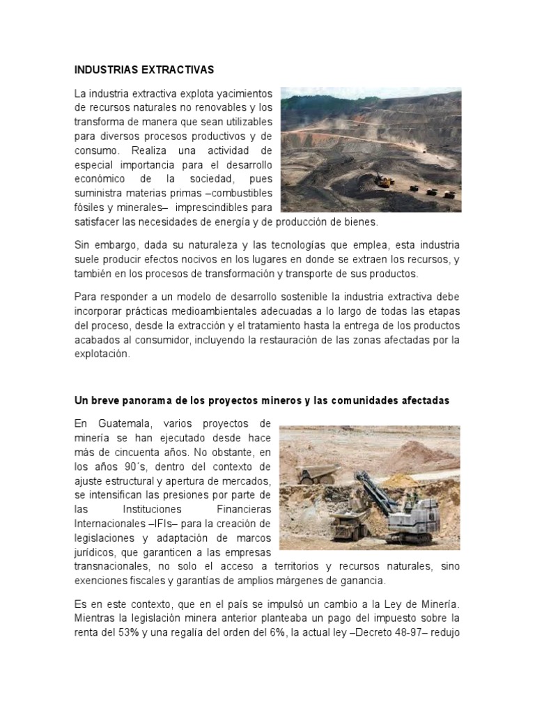 Industrias Extractivas | PDF | Minería | Guatemala