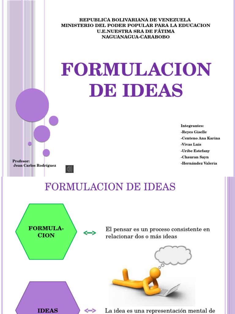 Formulacion de La Ideas | PDF | Concepto | Razón