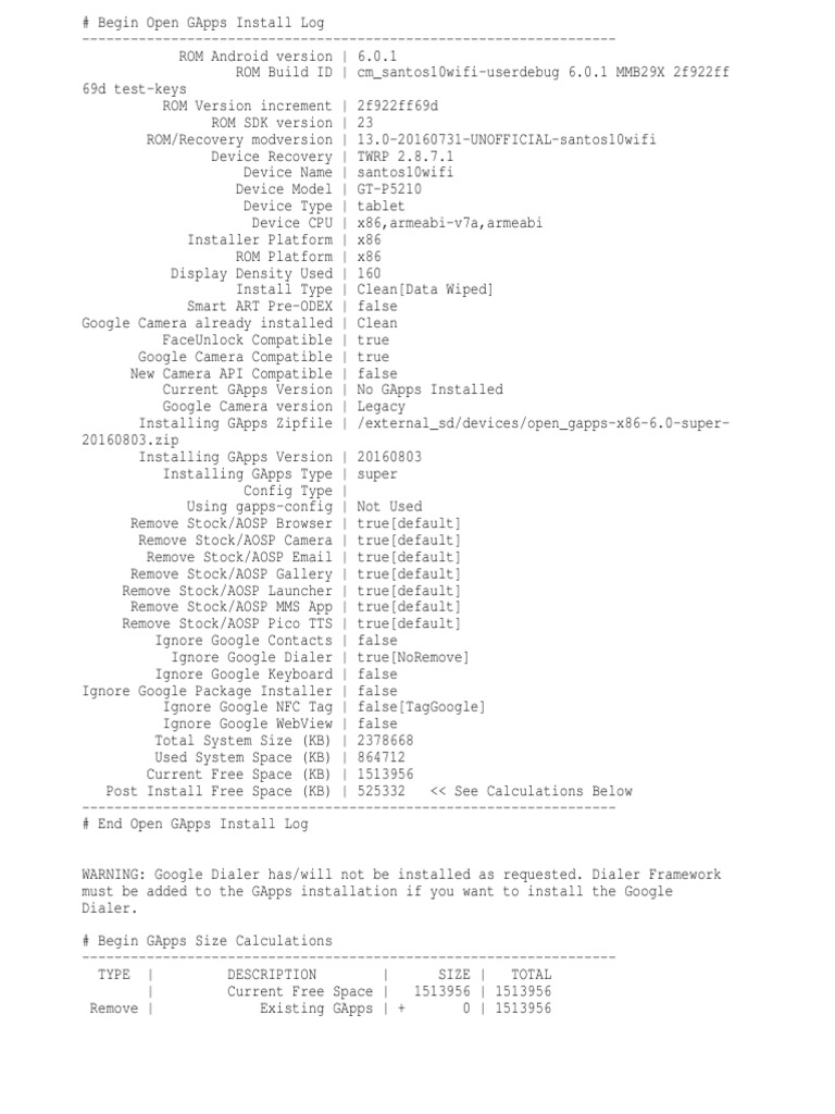 Open Gapps Log | PDF | Android (Operating System) | Information Appliances