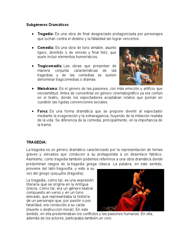 Subgéneros Dramáticos y sus Tipos | PDF | Epístola | Ópera