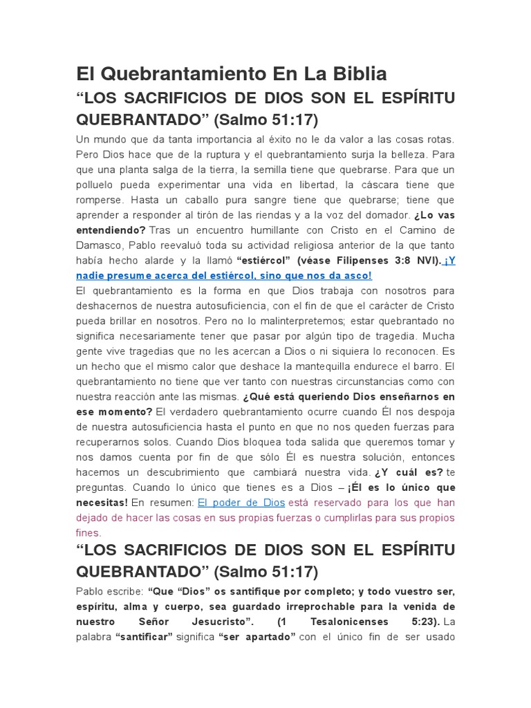 El Quebrantamiento en La Biblia | PDF | Alma | Dios