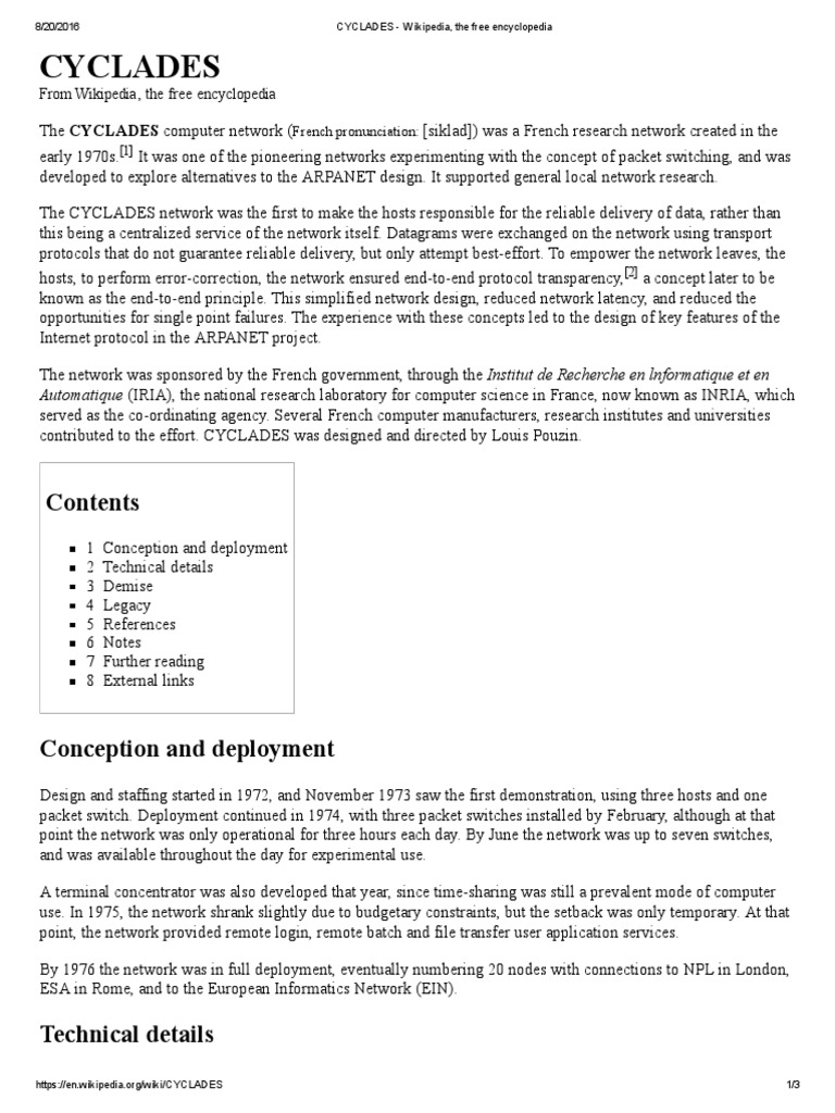 Cyclades | PDF | Data Transmission | Networking Standards