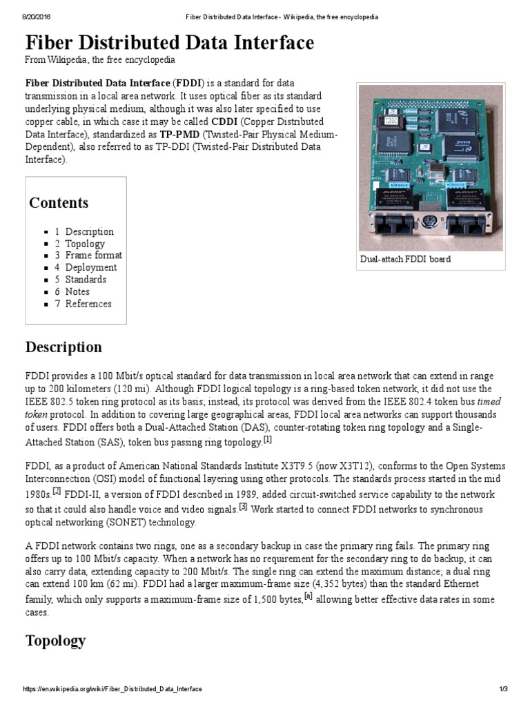 Fiber Distributed Data Interface | PDF | Digital Technology ...