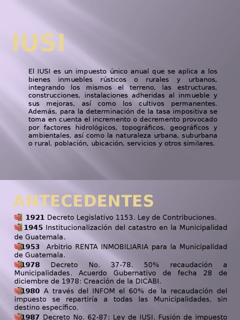 Presentaccion Iusi | PDF | Guatemala | Impuestos