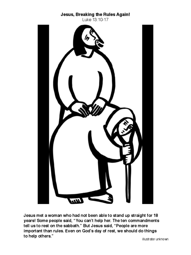 Luke 13:10-17, Jesus, Breaking the Rules, Again!, Preschool